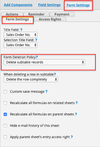 Form Deletion Policy