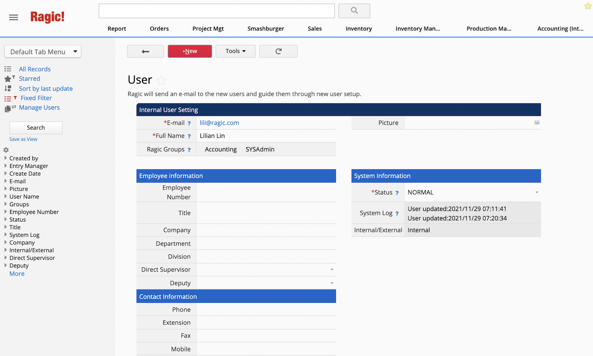 How Can I Load User Information Into Certain Fields 