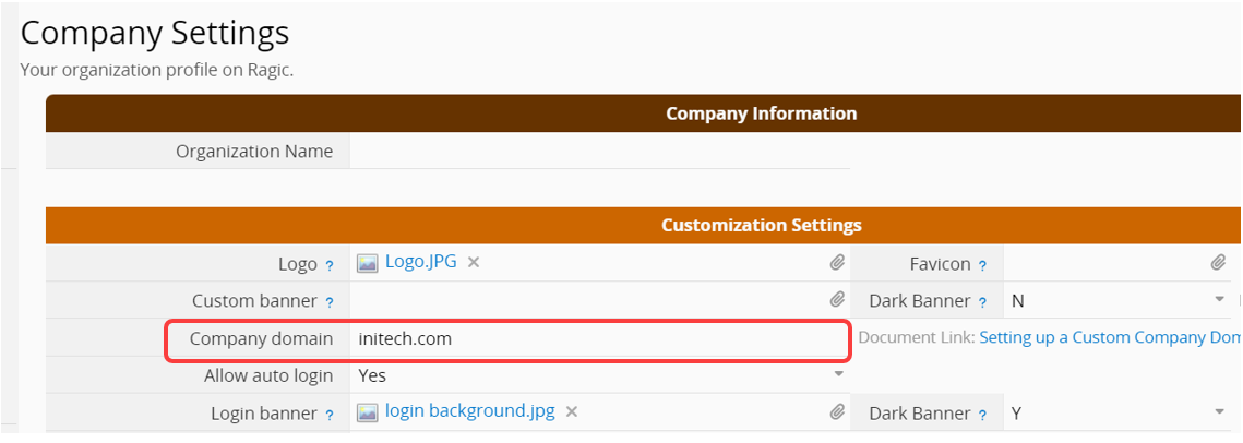Customizing Ragic for Your Company (Company Settings)